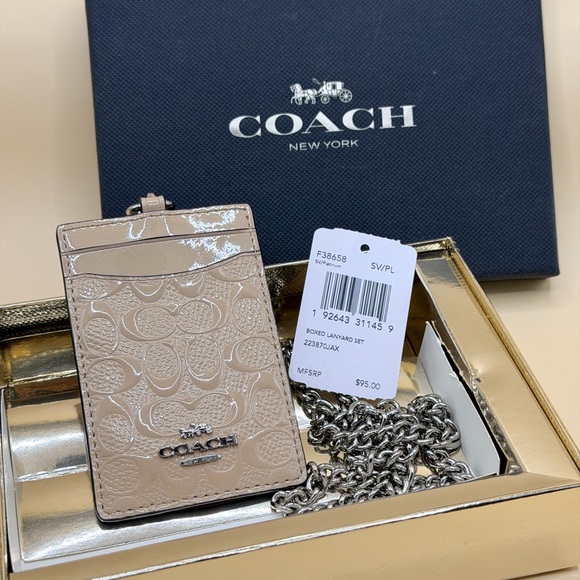 Coach | Accessories | Coach Boxed Lanyard Set Signature Debossed Patent ...
